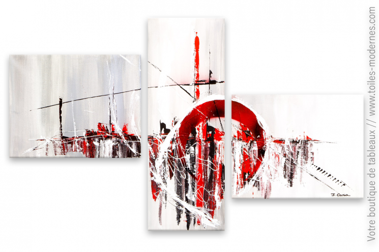 Tableau gris triptyque : Grisé par l'ambiance