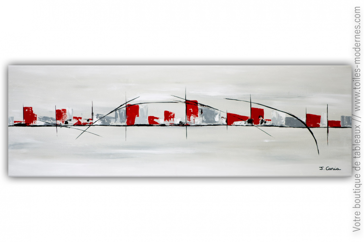 tableau gris blanc moderne : Dans un lieu lointain