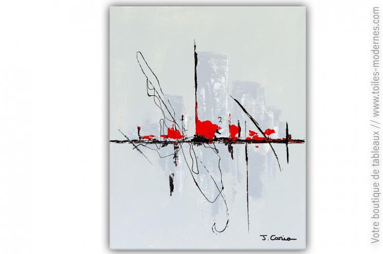 Tableau gris contemporain : Un univers mystique