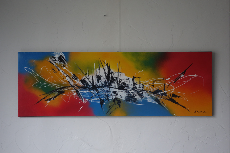 Tableau moderne multicolore : Le magicien des couleurs